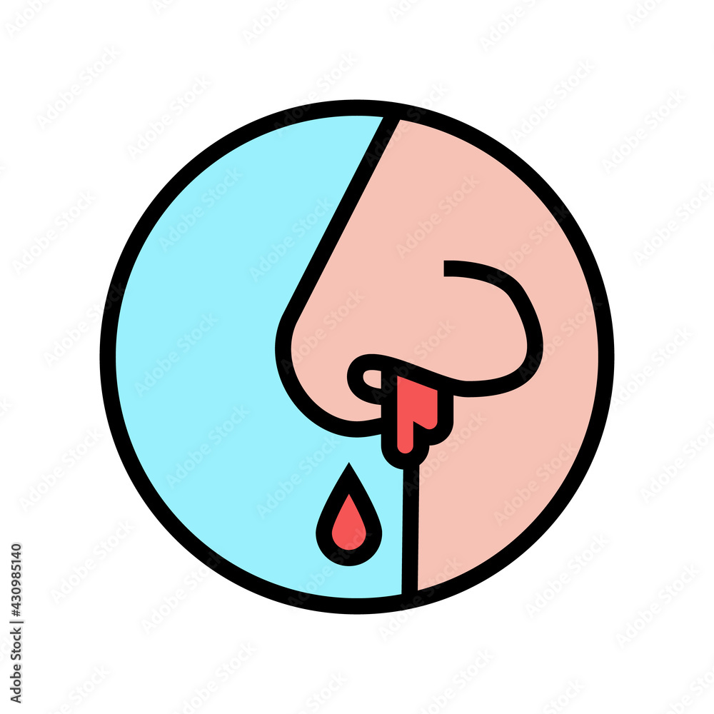 nose bleeding disease color icon vector. nose bleeding disease sign ...