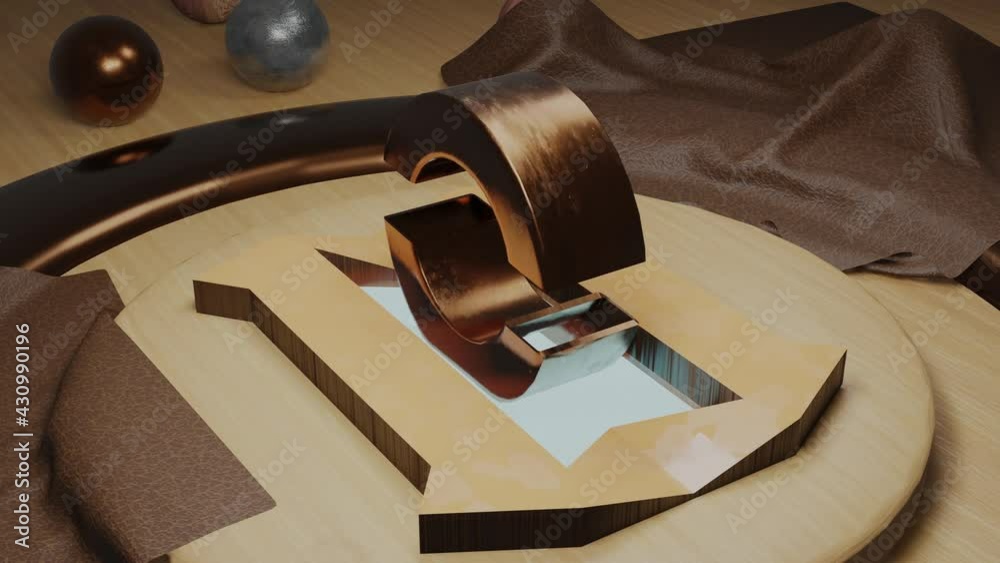 loop animation of the eternal swing of the pendulum, 3d metalic ball ...