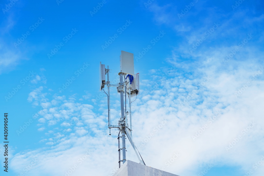 Telecommunication tower of 4G and 5G cellular. Macro Base Station. 5G ...