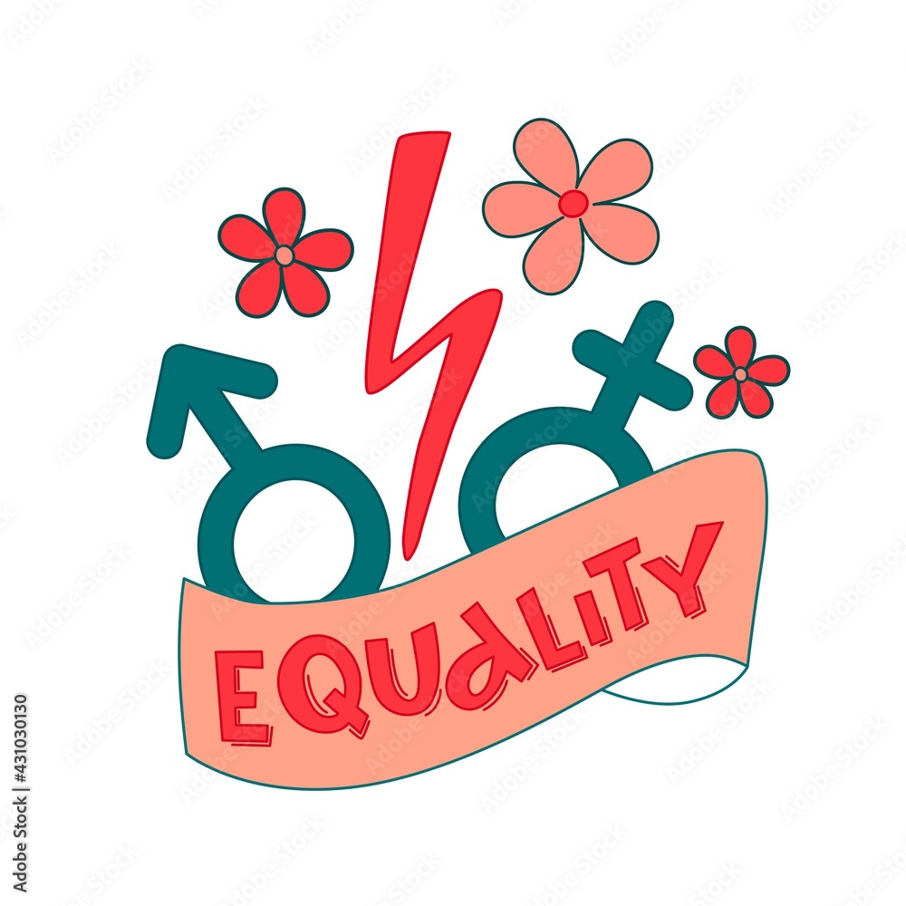 Feminist and equality handwritten phrase slogan set. Lettering quotes ...