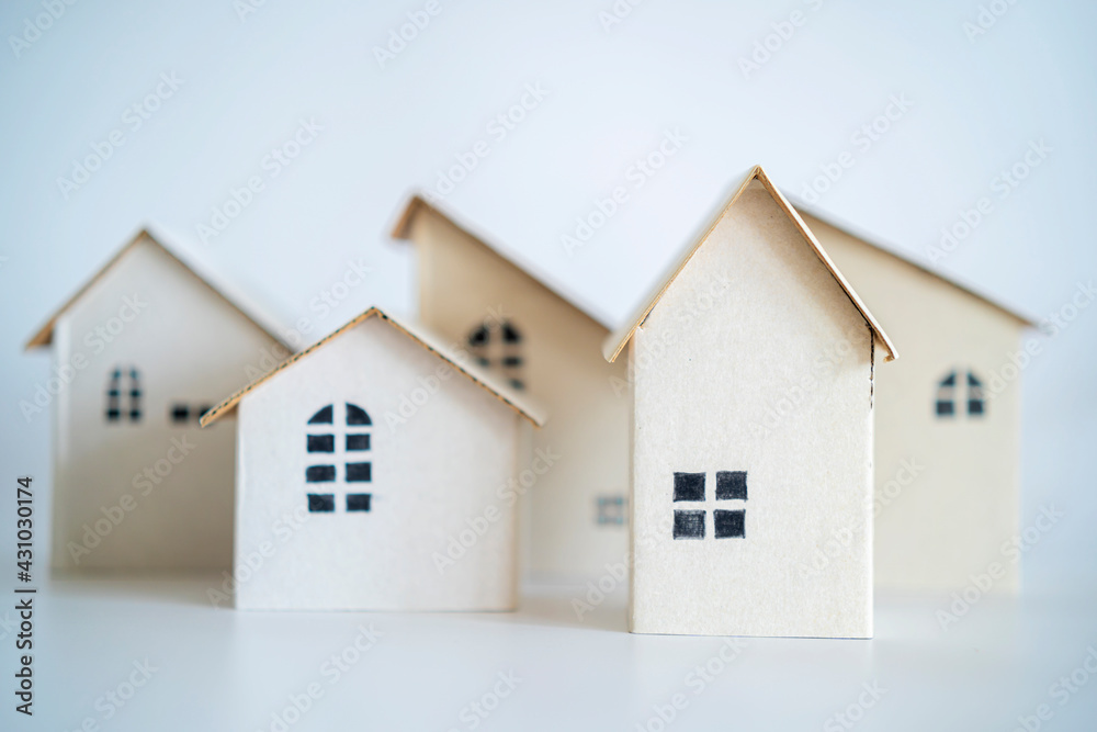 Paper house mockup on white background. Housing business concept Stock ...