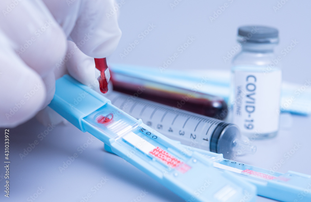 Coronavirus COVID-19 quick Rapid Diagnostic Test RDT,doctor applies ...