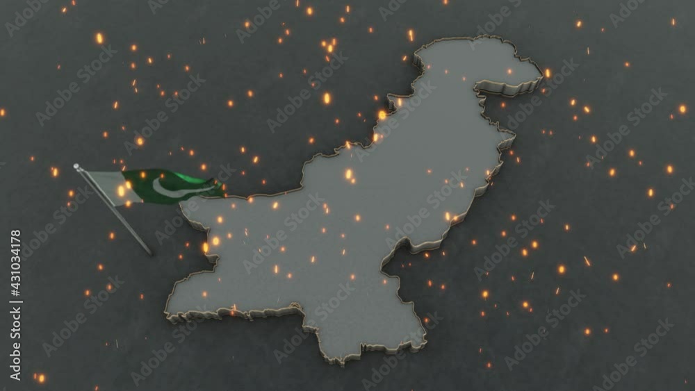 3D animation of the map of Pakistan and flag Stock Video | Adobe Stock