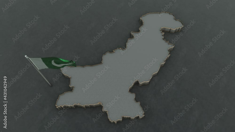 3D animation of the map of Pakistan and flag Stock Video | Adobe Stock