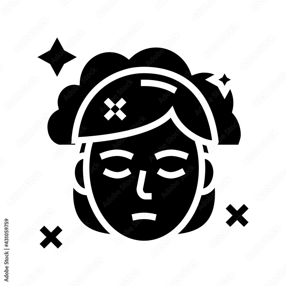 fainting disease glyph icon vector. fainting disease sign. isolated ...