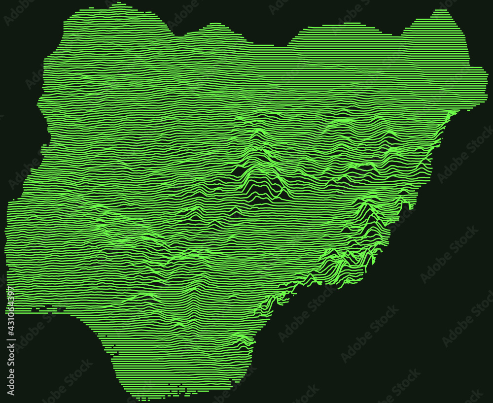 Topographic military radar tactical map of the Federal Republic of ...