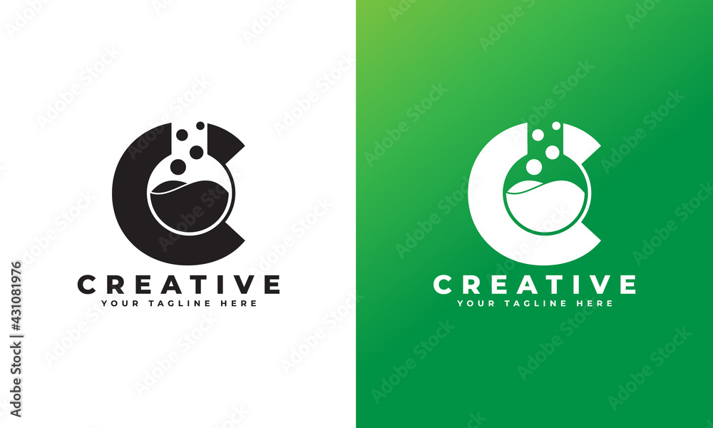 Letter C with Abstract lab logo. Usable for Business, Science ...