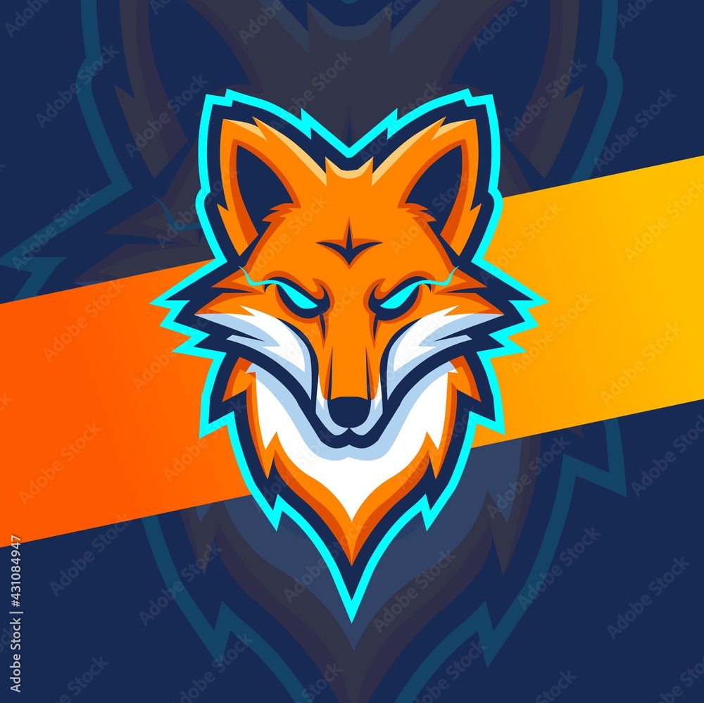 angry fox head mascot esport logo design Stock Vector | Adobe Stock