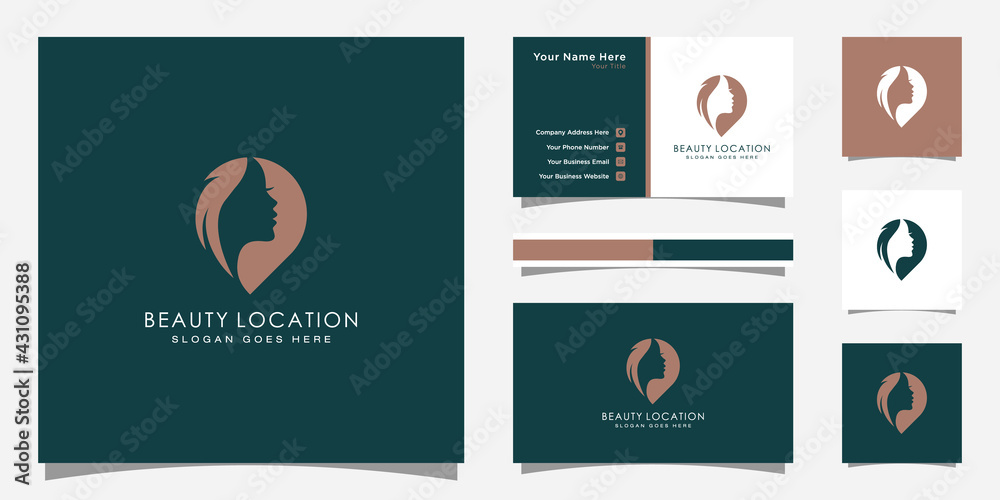 Woman place logo inspiration . feminine pin logo design template ...
