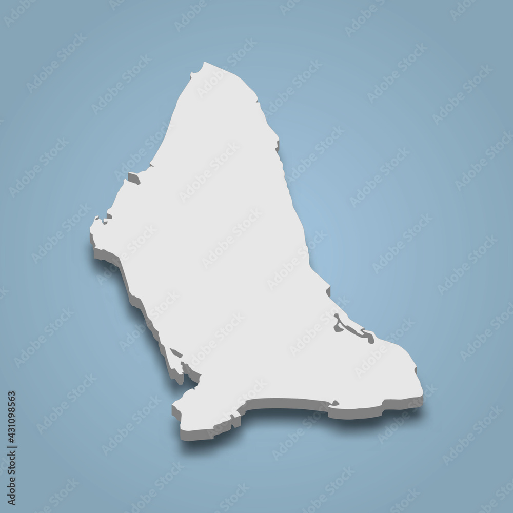 3d isometric map of Bantayan is an island in Philippines Stock Vector ...