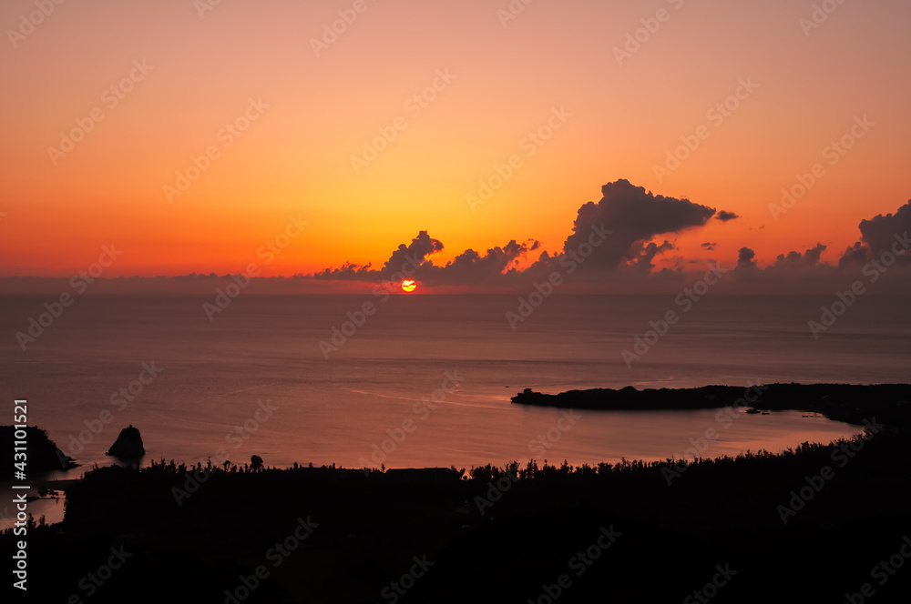 Incredible sunset with a beautiful view of the Urauchi River on the ...