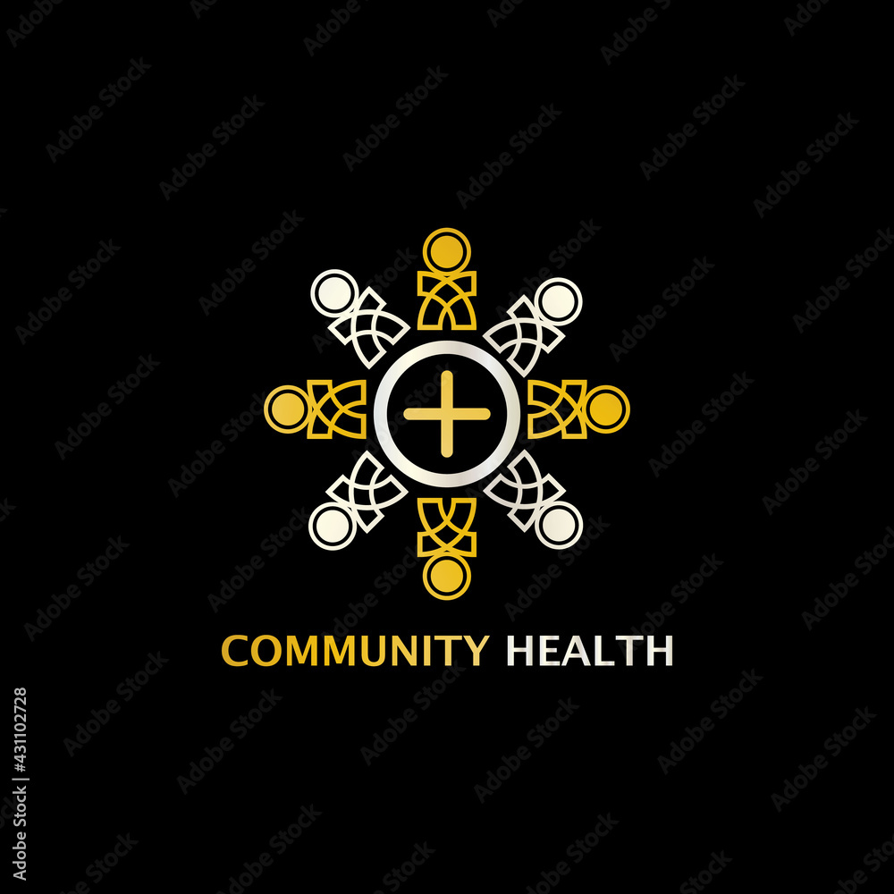 Community health modern vector logo. Stock Vector | Adobe Stock