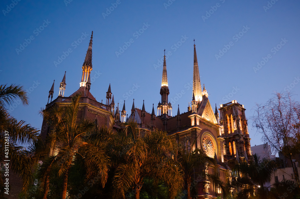 Catholic church in neo gothic architectural style with spires called ...