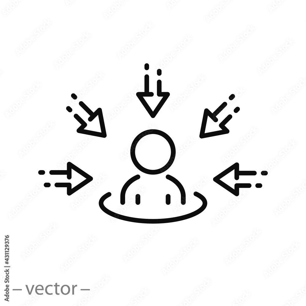 centric consumer icon, customer focus concept, client first approach ...