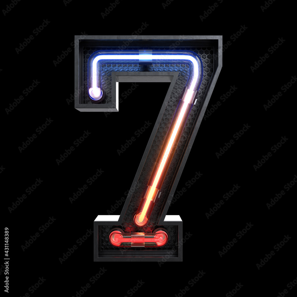 Number 7, Alphabet made from Neon Light with clipping path Stock ... Number 7, Alphabet made from Neon Light with clipping path Stock ...