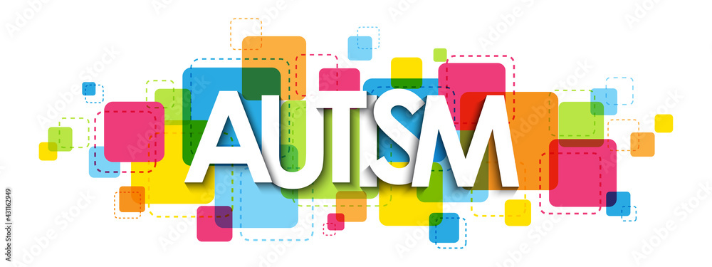 AUTISM colorful vector typography banner isolated on white background ...