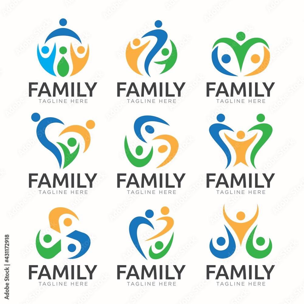 simple family logo design design Stock Vector | Adobe Stock