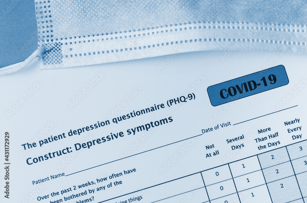 The patient depression questionnaire (PHQ-9) form for COVID-19. Stock ...