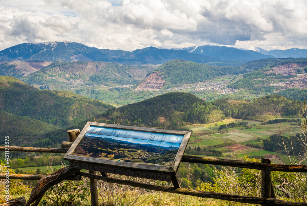 Cembra Valley landscape from Corona Mount in Trentino Alto Adige ...