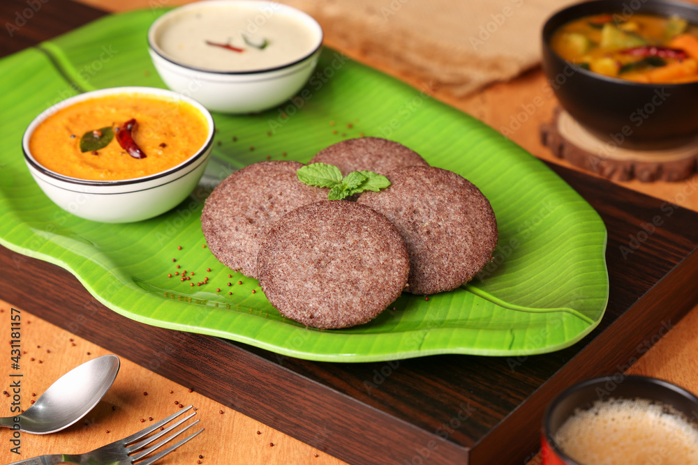 South Indian breakfast Ragi Idly, nachni idly, finger millet Idli ...