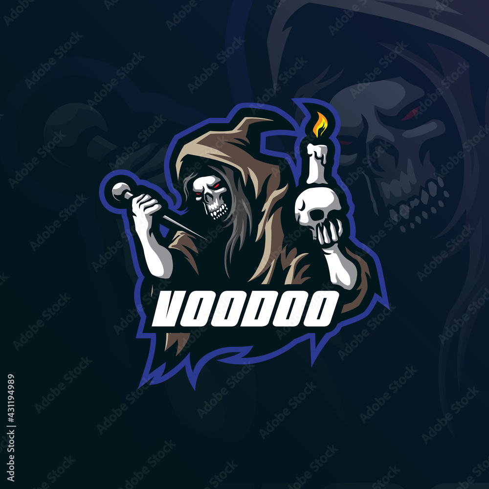 Voodoo mascot logo design vector with modern illustration concept style ...