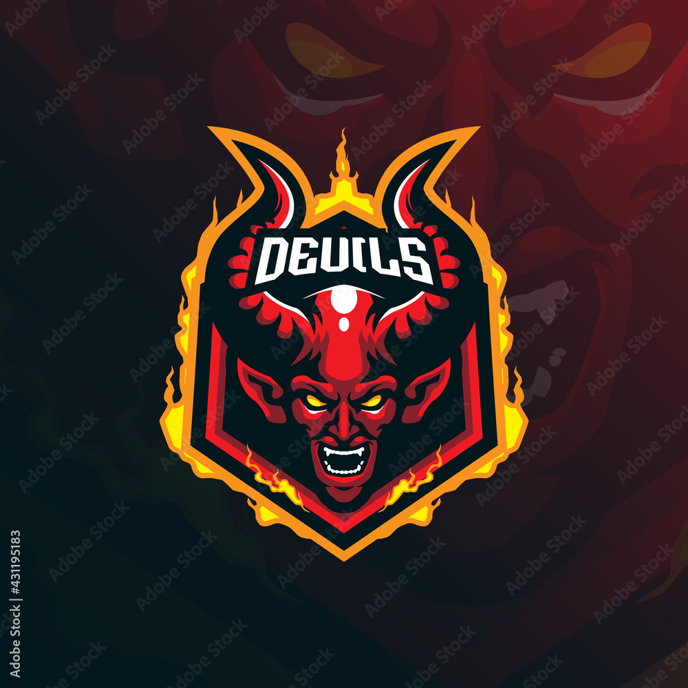 Devil mascot logo design vector with modern illustration concept style ...