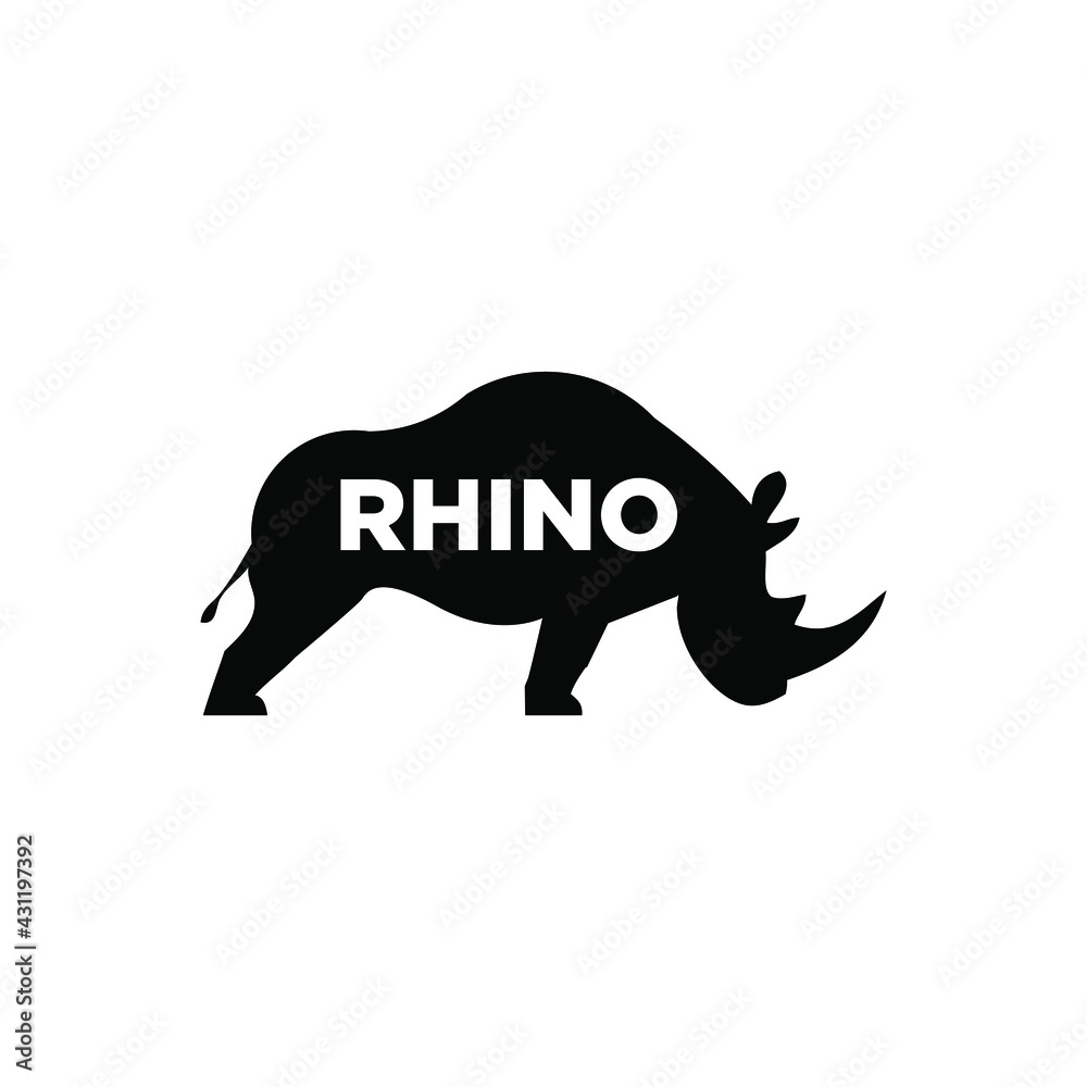 rhino logo design with geometry Stock Vector | Adobe Stock