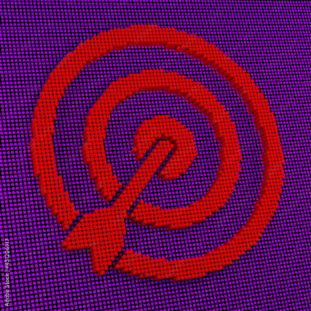 Pixel Art Target and Arrow. 3d Rendering Stock Illustration | Adobe Stock