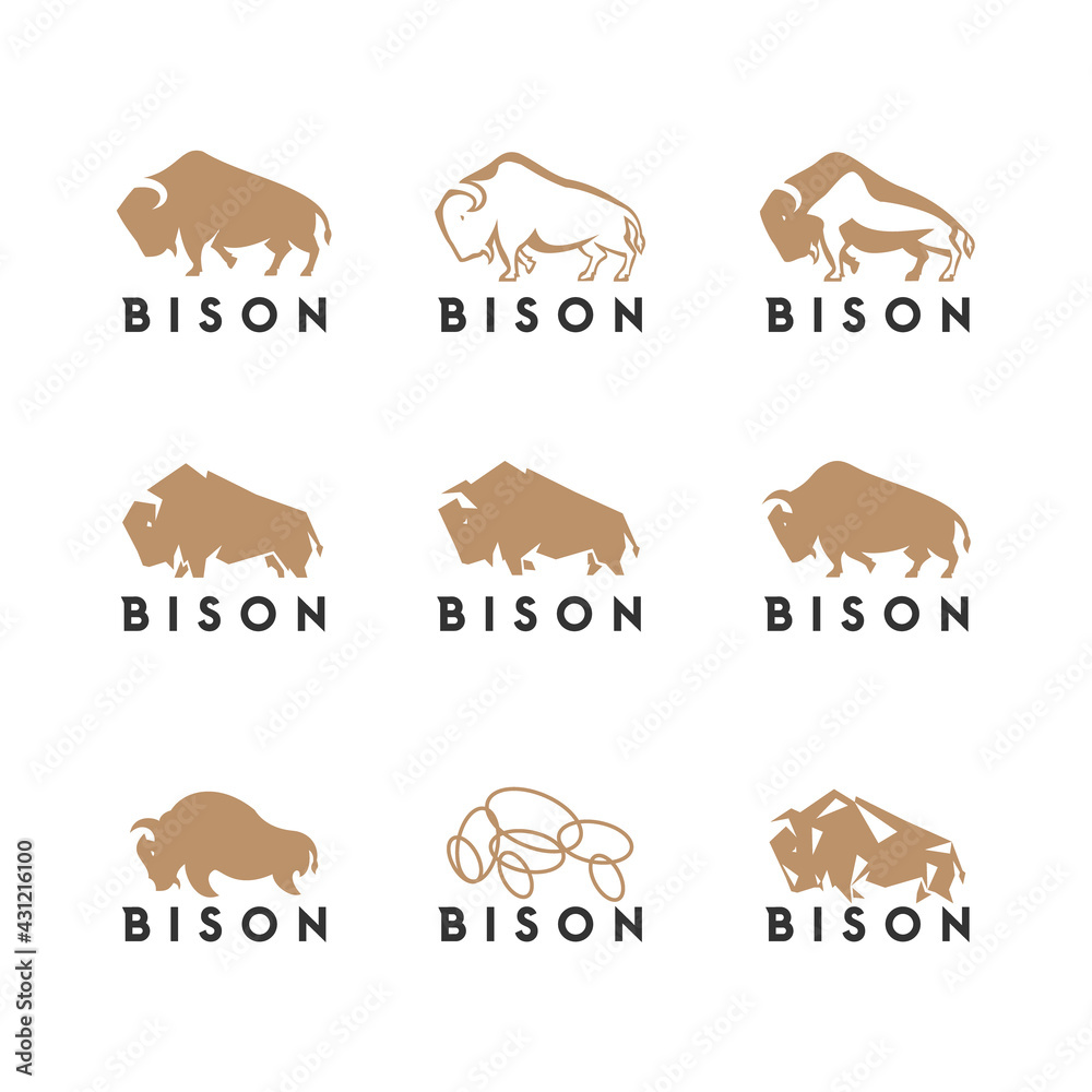 Bison logo icon vector template design Stock Vector | Adobe Stock