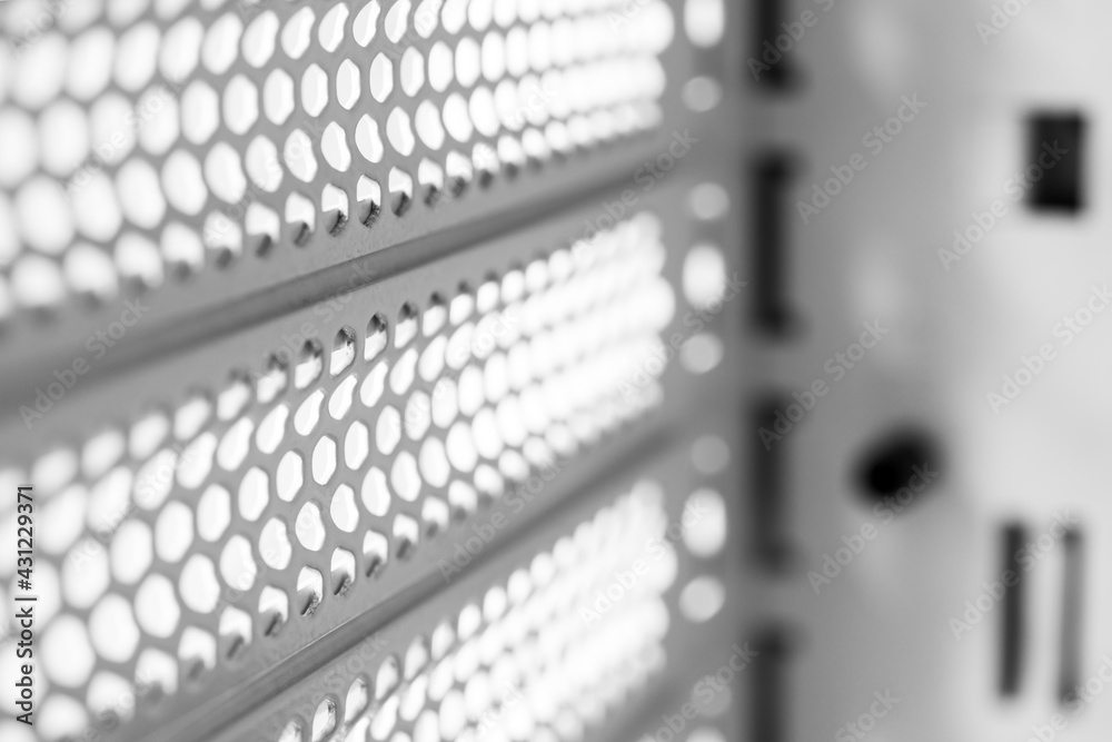 Horizontal ventilation grille. Air vents. Metal construction. Angle ...