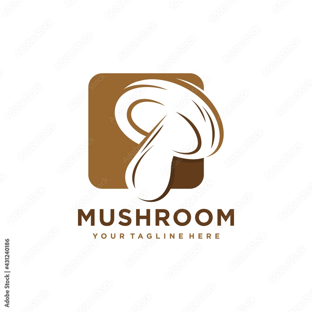 Mushroom Farming Logo vector simple modern agriculture organic food ...