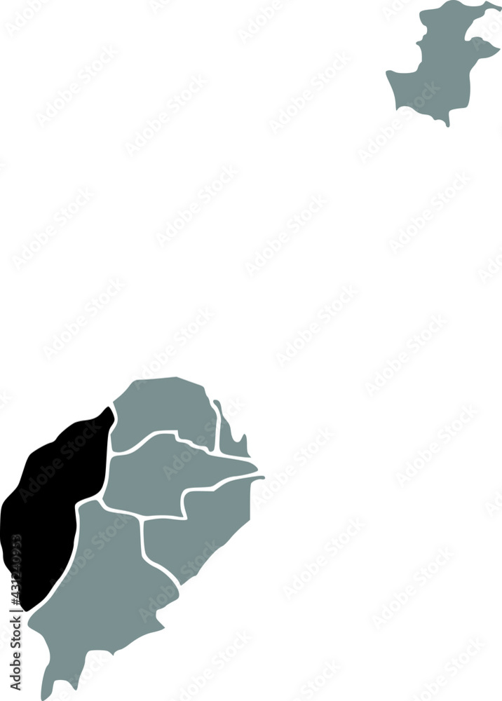 Black highlighted location map of the São Toméan Lembá district inside ...