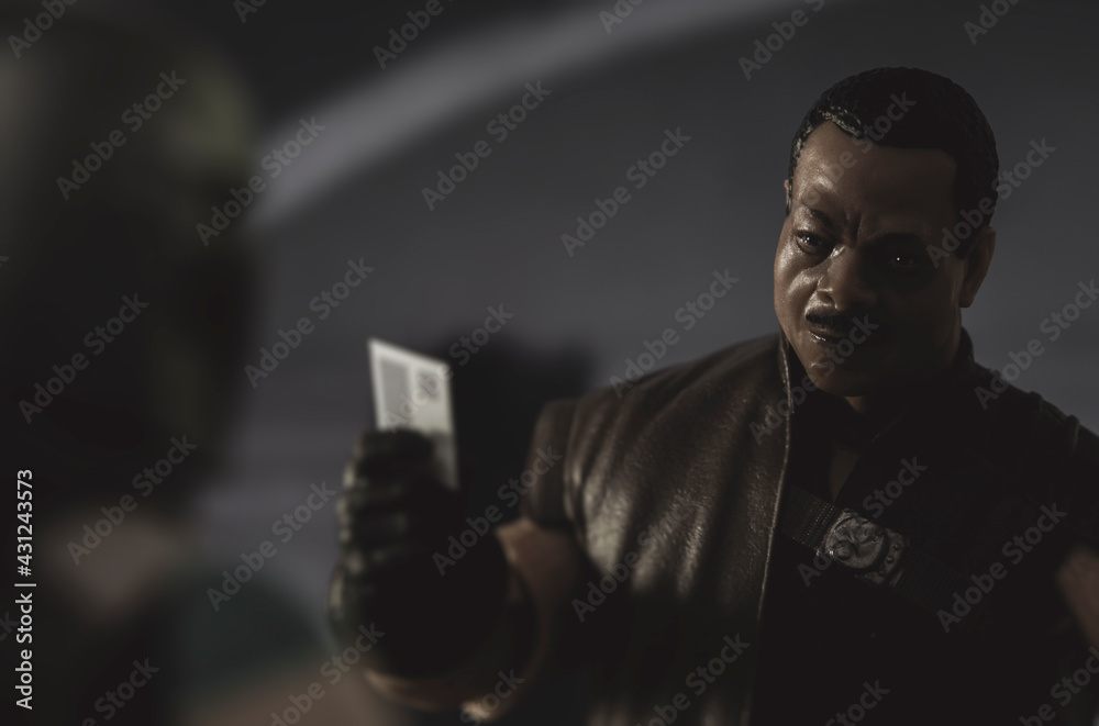 NEW YORK USA, MAY 1 2021: scene from Disney Plus The Mandalorian ...