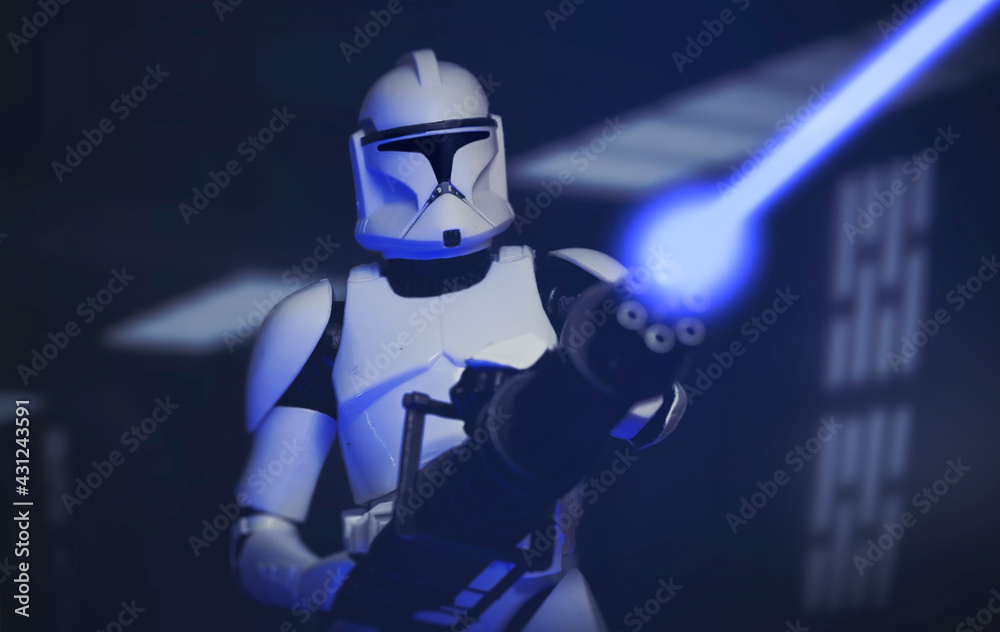 NEW YORK USA, MAY 1 2021: Scene from Star Wars The Clone Wars - Clone ...