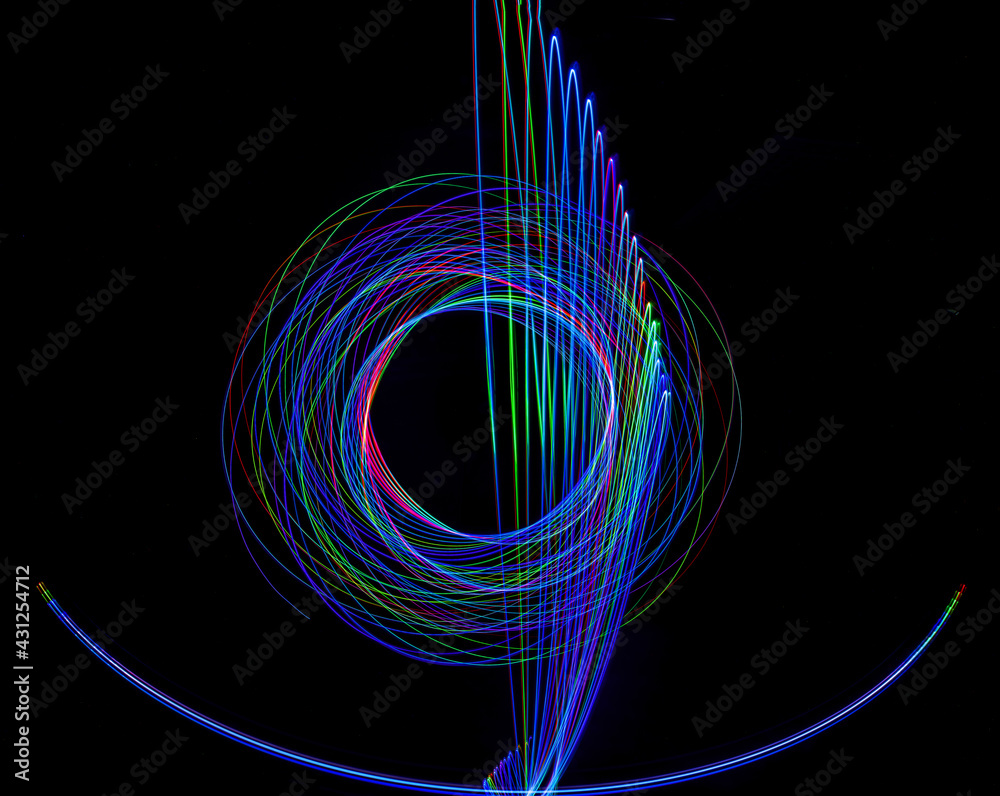 Wonderful and abstract round and parabolic patterns draw different ...