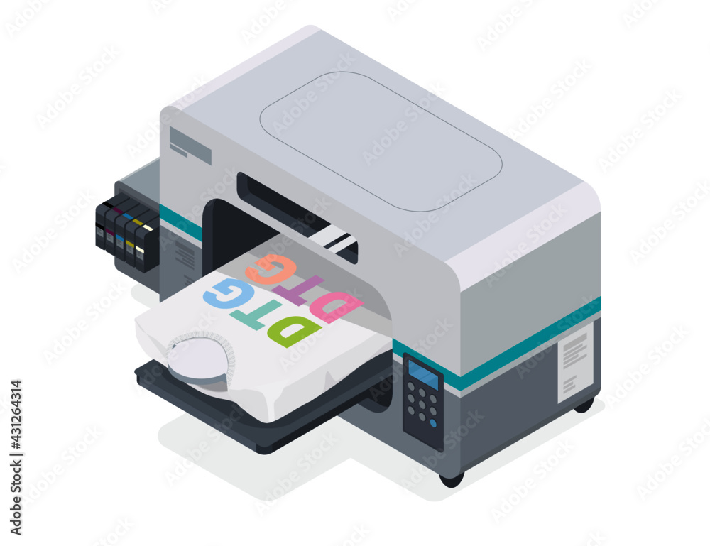 t shirt direct to garment printer isometric 3d cute business Stock ...