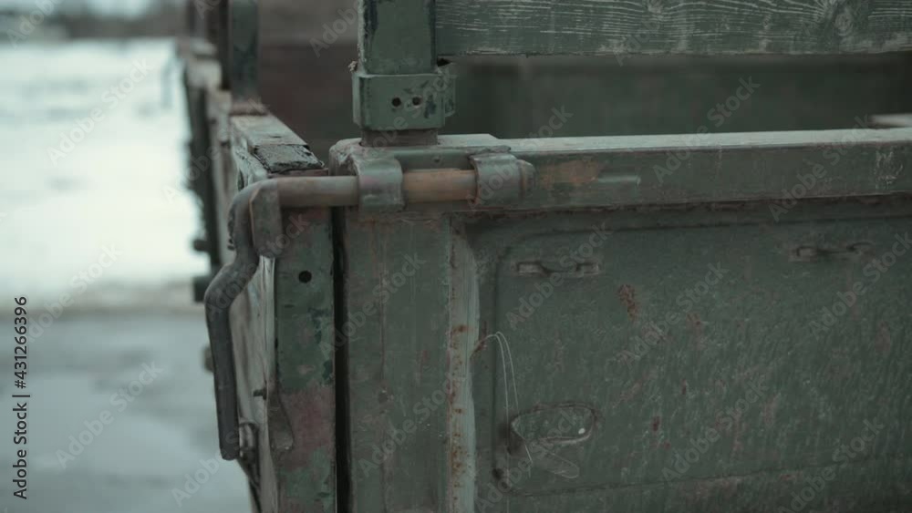 Vidéo Stock Retro truck, old soviet military truck of world war ii ...