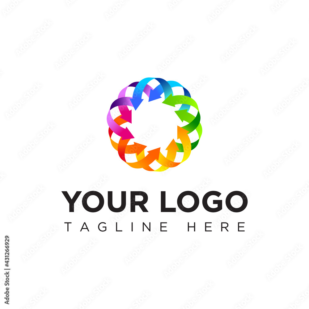 this is a logo of a bunch of abstract arrows connect each other in ...