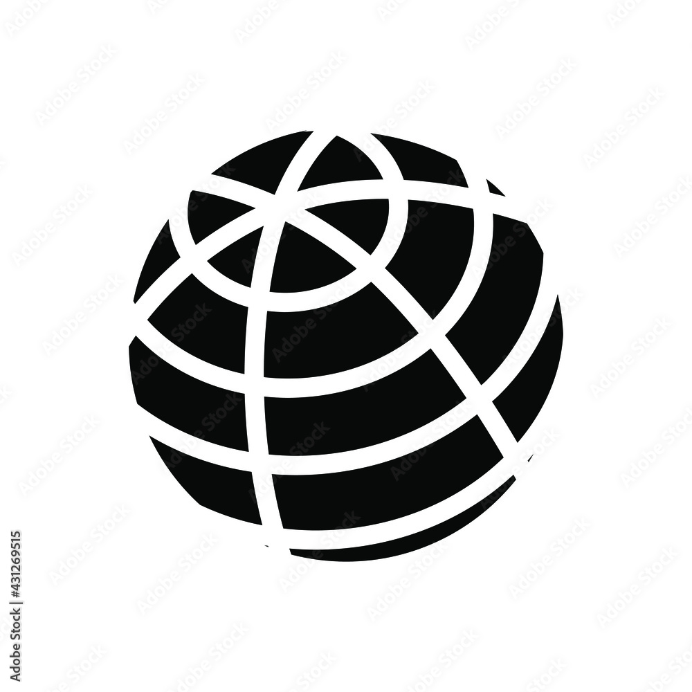 Globe icon of web. Vector illustration isolated on a blank background ...