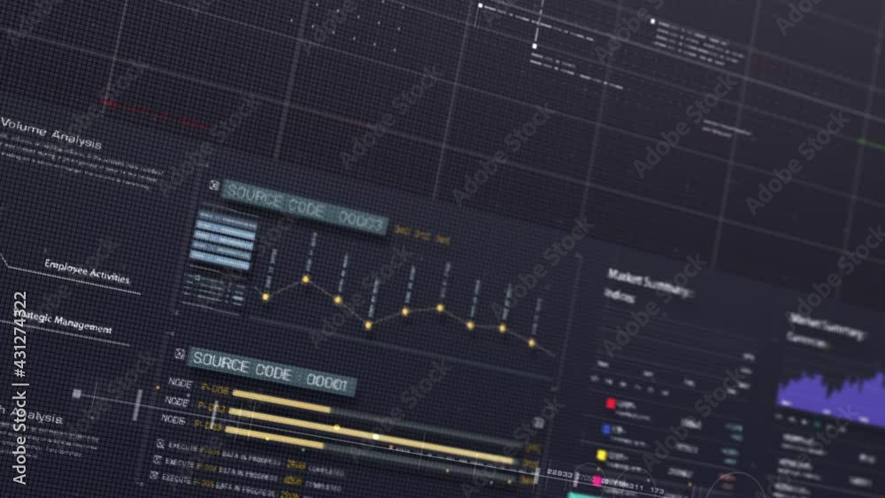 Business stock market, trading, info graphic with animated graphs ...
