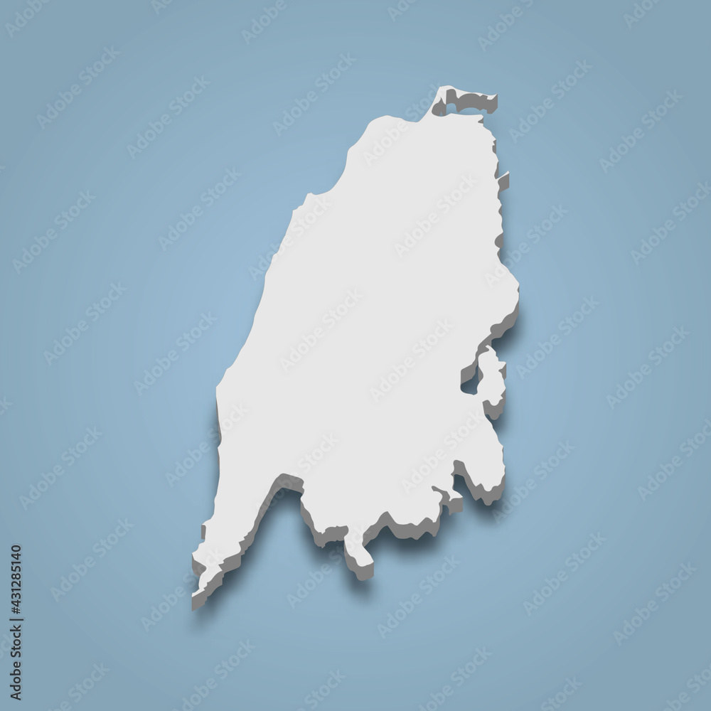 3d isometric map of Lefkas is an island in Ionian Islands Stock Vector ...