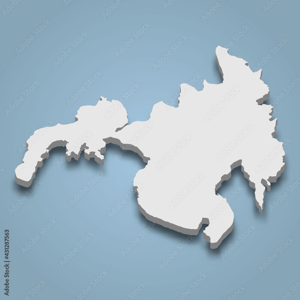 3d isometric map of Mindanao is an island in Philippines Stock Vector ...