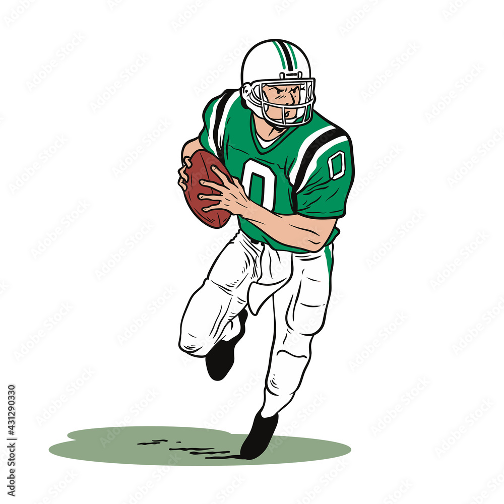 American Football Player Cartoon Vector Stock Vector | Adobe Stock