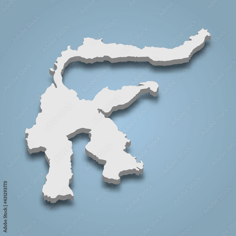3d isometric map of Sulawesi is an island in Indonesia Stock Vector ...