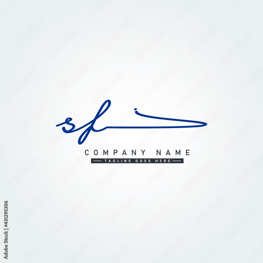 Initial Letter SF Logo - Handwritten Signature Logo Stock Vector ...