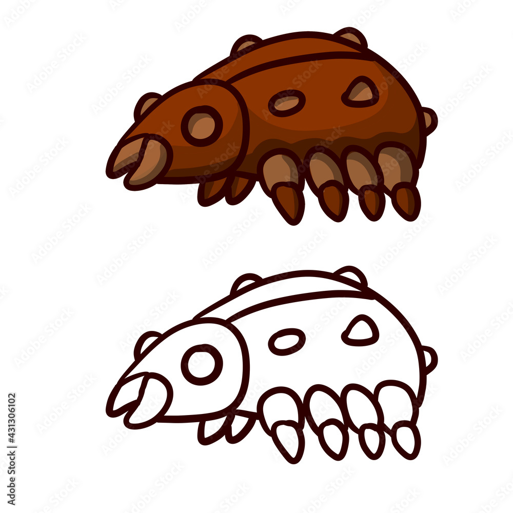 Flea. Cartoon louse. Harmful blood-sucking insect. Scabies and itching ...