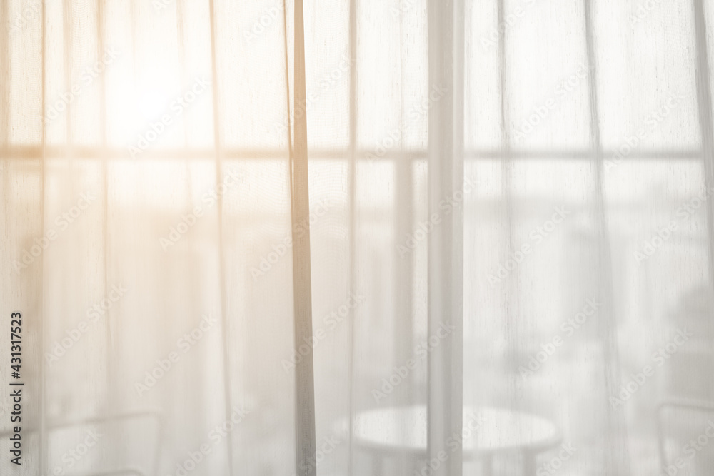 airy or thin and transparent white sheer curtain for see through and ...