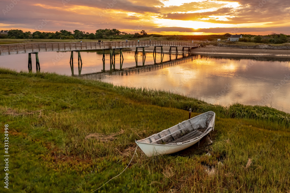 Maine-Ogunquit-Ogunquit River and Footbridge Stock Photo | Adobe Stock