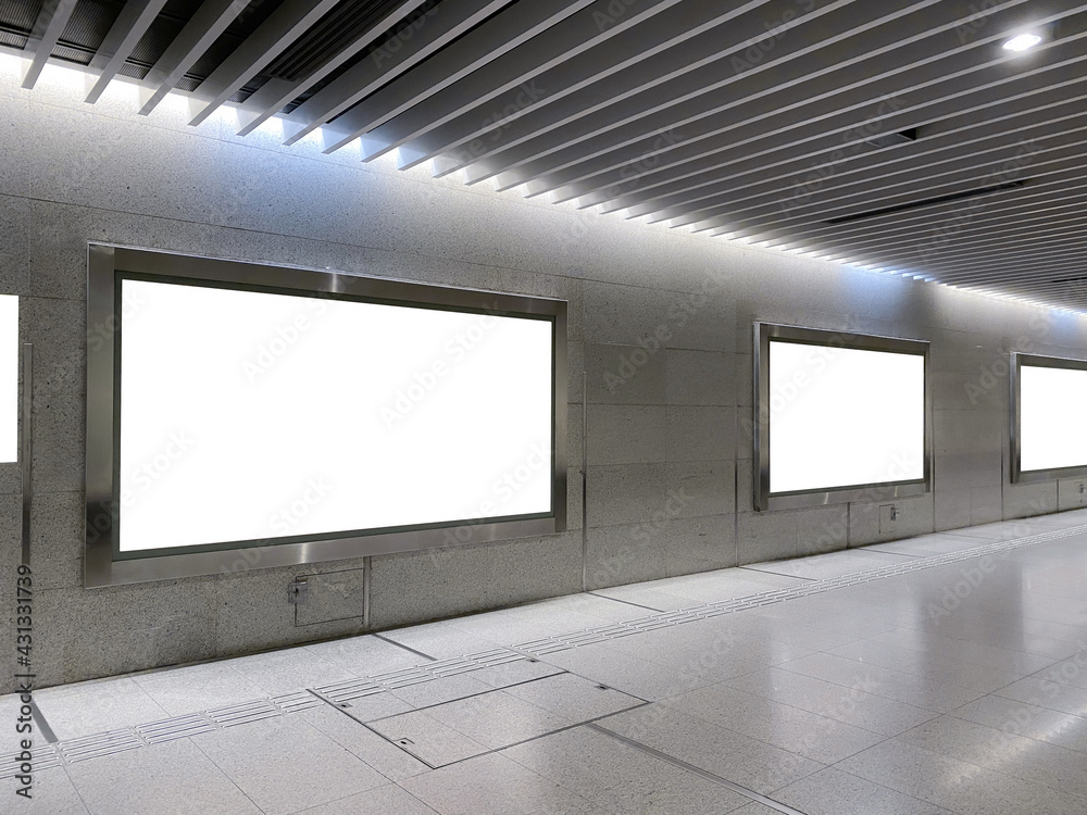Blank billboards of advertising space for mock up purpose; OOH ad ...
