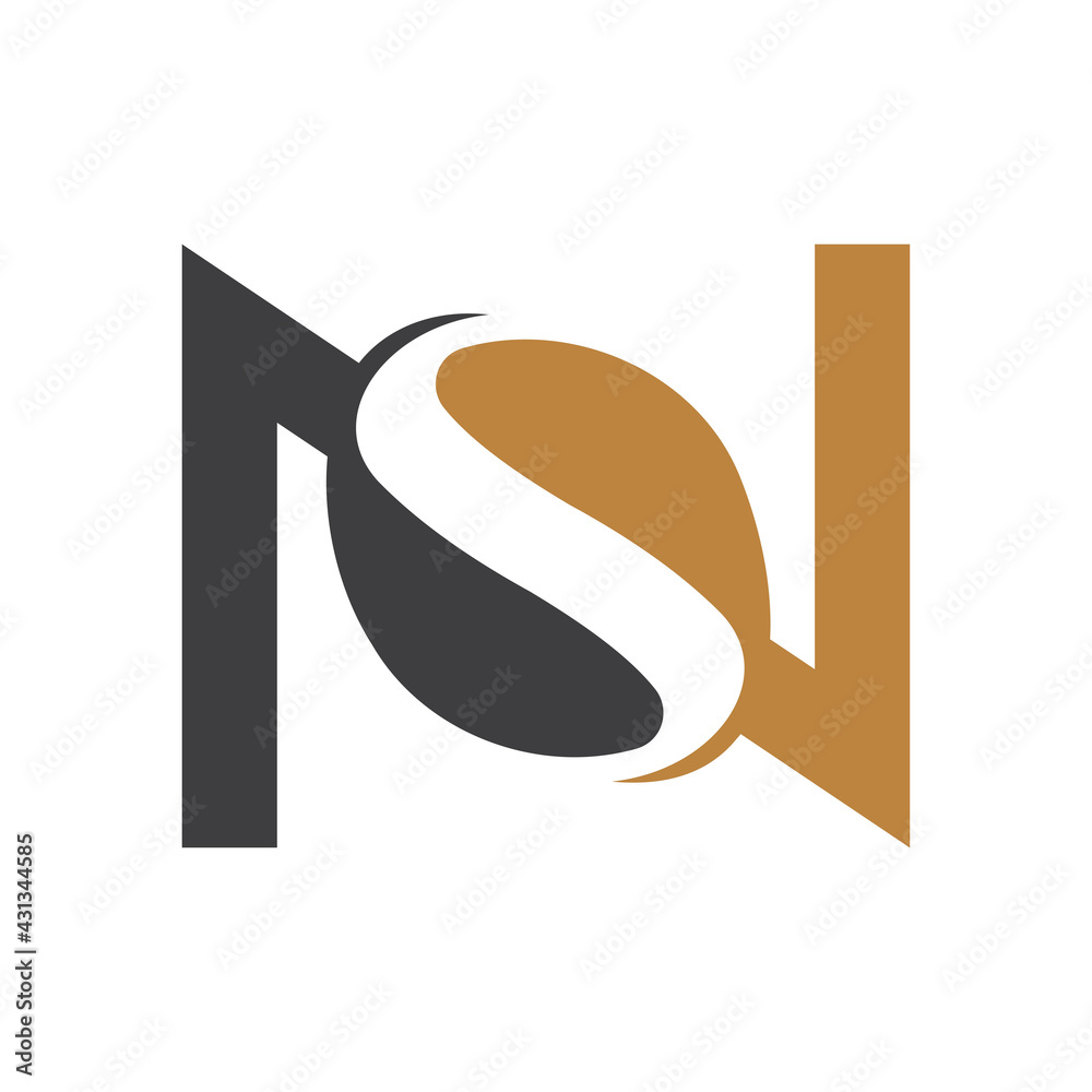 Initial sn letter logo vector template design. Linked letter ns logo ...